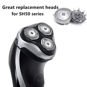 Centtechi Replacement Shaver Heads for Norelco Philips SH50, Electric Shaving Head 5000 Series Shavers Rotary Blades for Men Double Layers Trimmer Razor Accessories