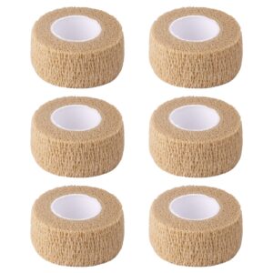 6pc-1 inch wide skin colour elastic self- adhesive bandage finger tape,wrap bandages, for wrist and ankle sprains & swelling