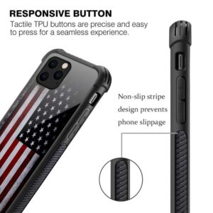 ZHEGAILIAN Case Compatible with iPhone 11,Old Flag Case for iPhone 11 for Boys Men,Pattern Design Anti-Scratch Organic Glass Case for iPhone 11 6.1 inch