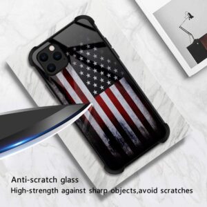 ZHEGAILIAN Case Compatible with iPhone 11,Old Flag Case for iPhone 11 for Boys Men,Pattern Design Anti-Scratch Organic Glass Case for iPhone 11 6.1 inch