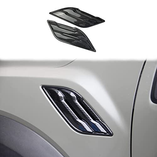 Justautotrim Front Side Fender Vent Chrome Cover Trims for 2017 2018 2019 2020 Ford F150 Raptor Accessories (Carbon Fiber)