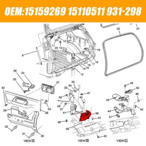 RANSOTO 931-298 Liftgate Door Lock Latch Actuator Compatible with Chevrolet Trailblazer GMC Envoy Buick Rainier Isuzu Ascender Oldsmobile Bravada Saab Replace 15159269 15110511