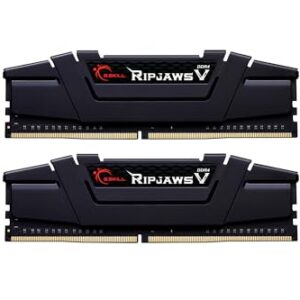 G.SKILL Ripjaws V Series (Intel XMP) DDR4 RAM 32GB (2x16GB) 3600MT/s CL18-22-22-42 1.35V Desktop Computer Memory UDIMM - Black (F4-3600C18D-32GVK)