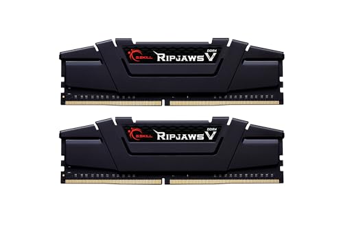 G.SKILL Ripjaws V Series (Intel XMP) DDR4 RAM 32GB (2x16GB) 3600MT/s CL18-22-22-42 1.35V Desktop Computer Memory UDIMM - Black (F4-3600C18D-32GVK)