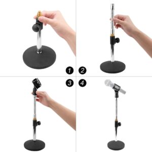 Eison Microphone Stand Desk Mic Stand Desktop Microphone Stand Adjustable Tabletop Microphone Stand with Gooseneck Mic Clip 5/8" Male to 3/8" Female Screw for Blue Yeti Snowball Christmas gift