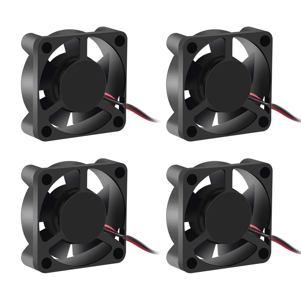 Dorhea 30x30x10mm 12V Fan DC Brushless Cooling Fan 3010 DC 12V Compatible with 3D Printer Extruder Hotend V6 V5 CPU 2Pin (4 PCS)