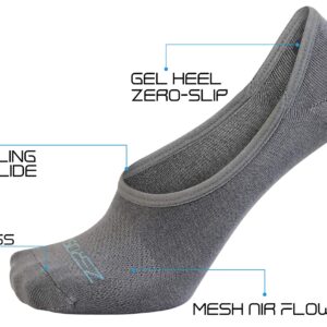 ZeroSock Bamboo Viscose Super Low Invisible Socks With Mesh Ventilation with Anti-Slip Gel Heel Grip (4 Pairs Per Box)