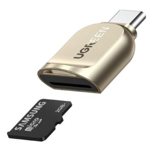 ugreen usb c micro sd card reader, type c to micro sd card adapter with zinc alloy external, portable sd card reader usb c for tf micro sdhc sdxc, compatible with samsung/mac/ipad pro/iphone 15