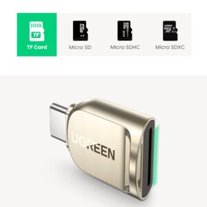 UGREEN USB C Micro SD Card Reader, Type C to Micro SD Card Adapter with Zinc Alloy External, Portable SD Card Reader USB C for TF Micro SDHC SDXC, Compatible with Samsung/Mac/iPad Pro/iPhone 15