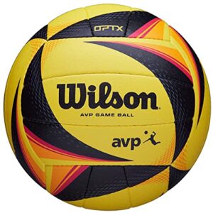 wilson avp optx game volleyball - official size, yellow/black