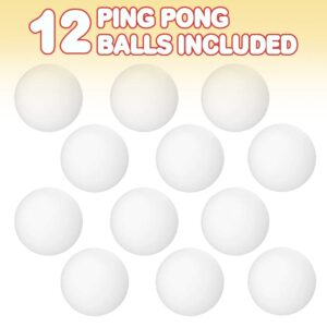 ArtCreativity White Ping Pong Balls - Pack of 12 - Mini 1.5 Inch Ping Pong Balls for Goldfish Game, Halloween Table Games, Fun Carnival Games Supplies for Kids, Parties