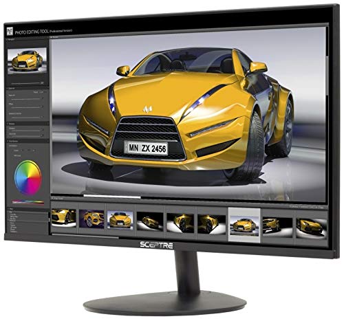 Sceptre 24" Frameless Ultra Thin 1080P LED Monitor Up to 75Hz HDMI VGA Speakers, Freesync Compatible Machine Black 2020 (E248W-1920RS)