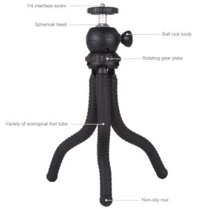 PULUZ Flexible Camera Tripod, Mini Octopus Flexible Tripod Holder with Ball Head for oPro/Action Cam/DSLR Canon Nikon Sony, Smartphone Size: 9.84X1.77inch