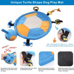 Idepet Dog Play Mat,Puppy Toy Mat with Chew Toys Multiple Dog Puzzle Interactive Toy Pet Playing Mat for Small Medium Dogs Cats,All-in-One (Turtle)