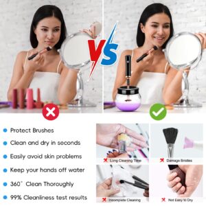 Pro 2019 Upgraded Electric Makeup Brush Cleaner and Dryer,DOTSOG Automatic Brush Spinner for all brushes,Wash and Dry in Seconds,with 8 Size Rubber Collars