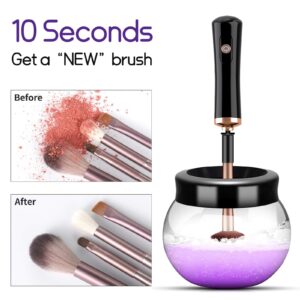 Pro 2019 Upgraded Electric Makeup Brush Cleaner and Dryer,DOTSOG Automatic Brush Spinner for all brushes,Wash and Dry in Seconds,with 8 Size Rubber Collars