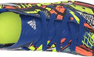 adidas Boy's Nemeziz Messi 19.4 Firm Ground Soccer Shoe, Royal Blue/Silver/Yellow, 2 Little Kid