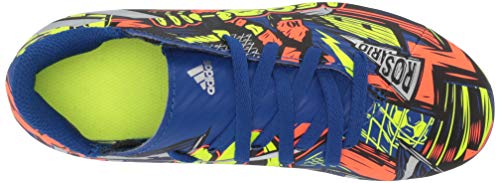 adidas Boy's Nemeziz Messi 19.4 Firm Ground Soccer Shoe, Royal Blue/Silver/Yellow, 2 Little Kid