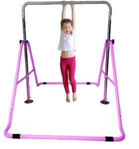 athletic bar expandable gymnastics bar horizontal kip bar junior training adjustable height jungle gym children folding training monkey bars climbing tower playground balance bar gymnasts purple