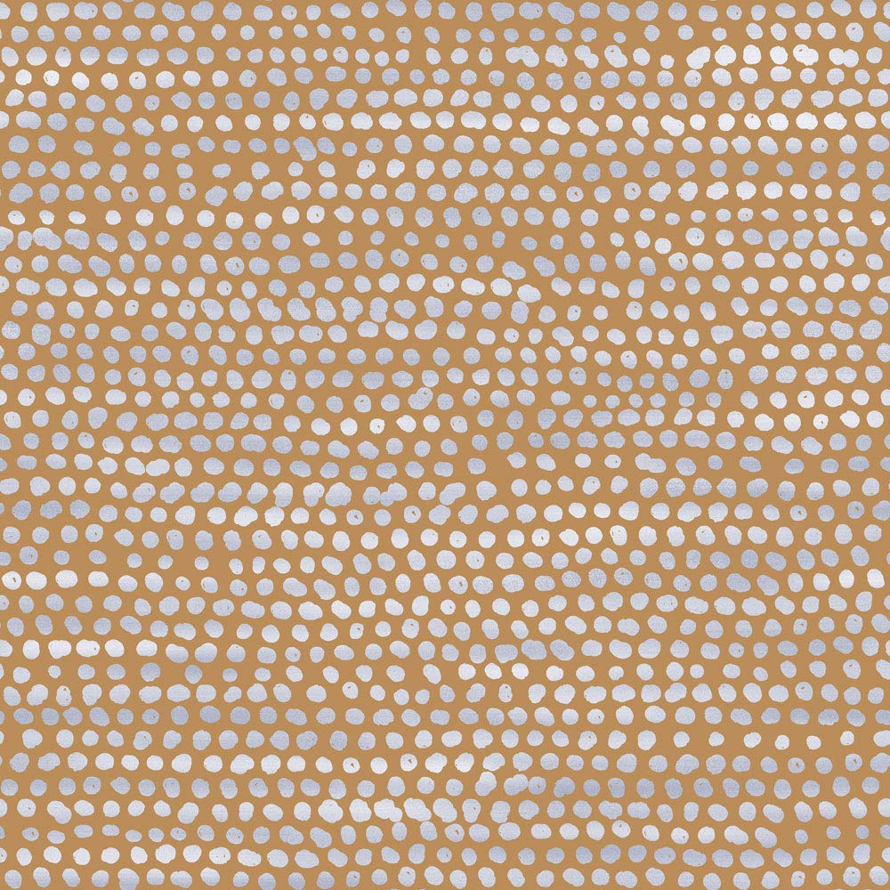 Tempaper Toasted Turmeric Moire Dots Removable Peel and Stick Wallpaper, 20.5 in X 16.5 ft, Made in the USA