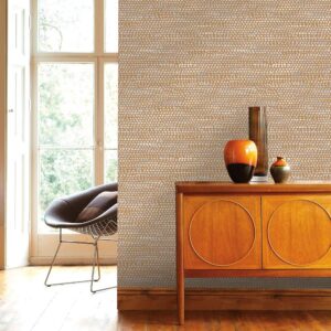 Tempaper Toasted Turmeric Moire Dots Removable Peel and Stick Wallpaper, 20.5 in X 16.5 ft, Made in the USA