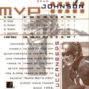 2002 Upper Deck MVP #235 Brad Johnson NFL Football Trading Card