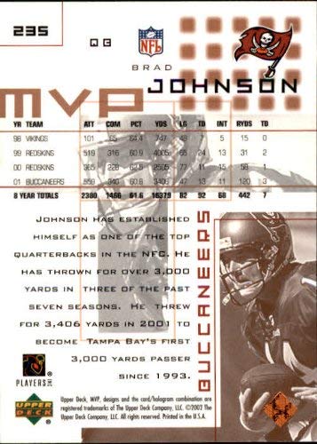 2002 Upper Deck MVP #235 Brad Johnson NFL Football Trading Card