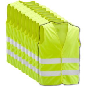 HiVisible 10 Safety Vests Bulk Pack Reflective Vests for Men and Women