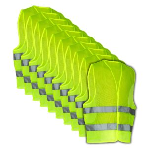 HiVisible 10 Safety Vests Bulk Pack Reflective Vests for Men and Women