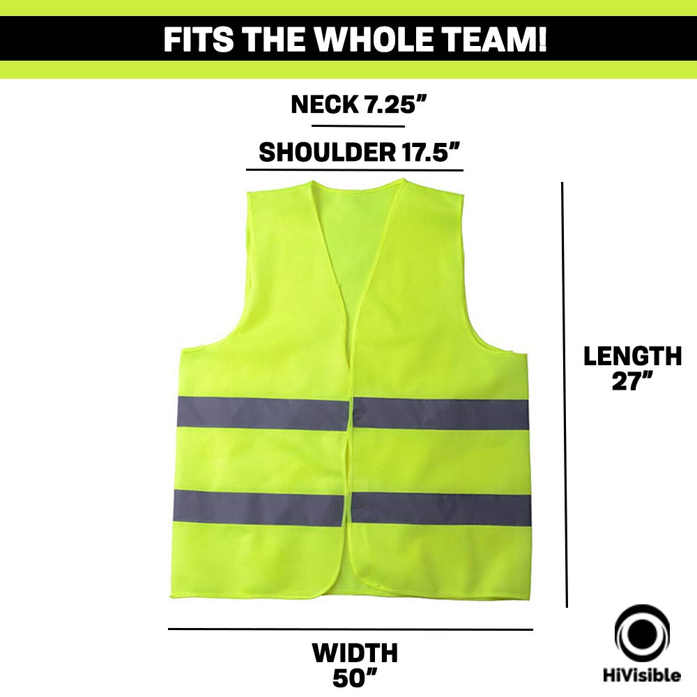 HiVisible 10 Safety Vests Bulk Pack Reflective Vests for Men and Women