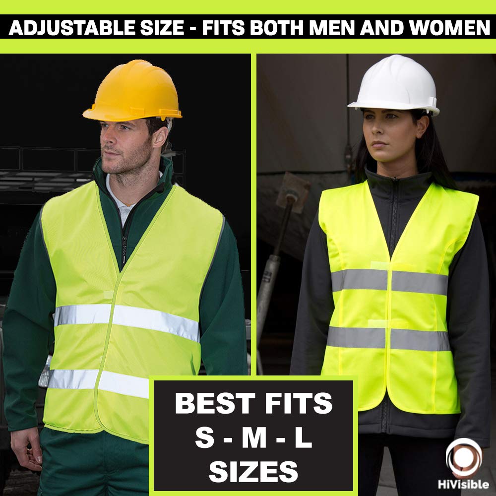 HiVisible 10 Safety Vests Bulk Pack Reflective Vests for Men and Women