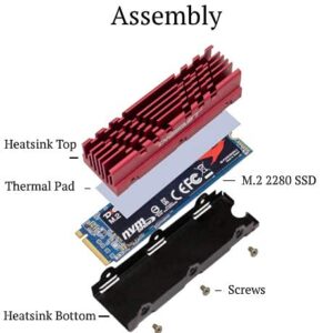 Digifast M.2 2280 SSD Premium Heatsink - Red