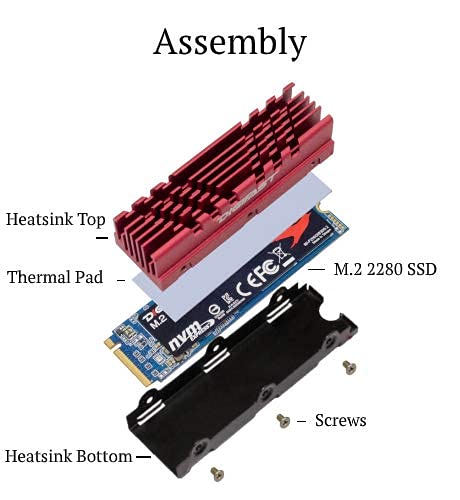 Digifast M.2 2280 SSD Premium Heatsink - Red