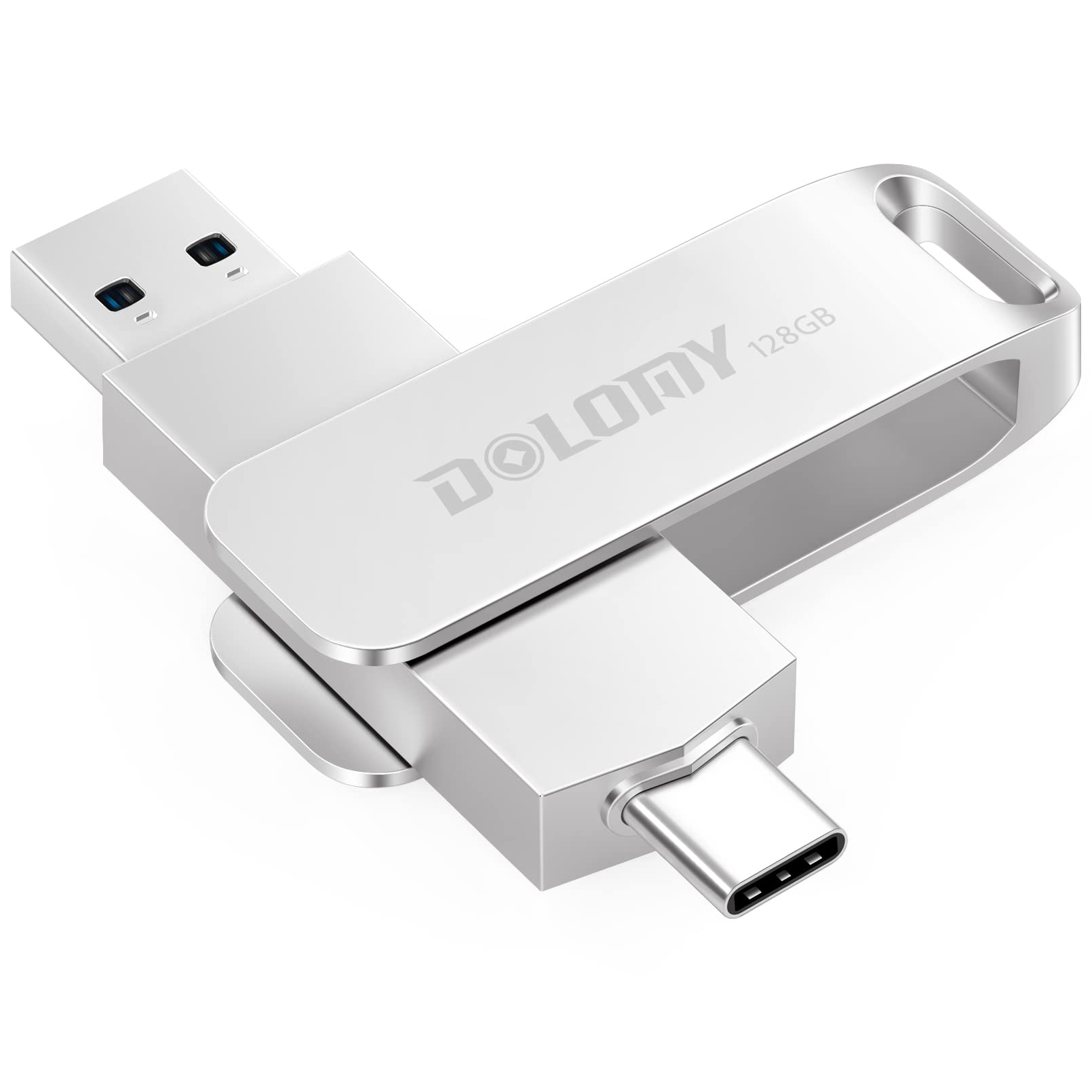 USB C Flash Drive, Dolomy 128GB USB 3.1 to USB C Drive, 2 in 1 OTG Metal USB C Thumb Drive for Type C Smartphones, Tablets, PC, USB C Devices