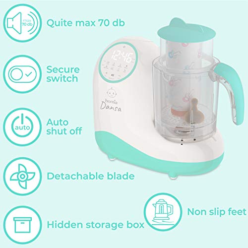 Baby Food Maker Chopper Grinder - Mills and Steamer 8 in 1 Processor for Toddlers - Steam, Blend, Chop, Disinfect, Clean, 20 Oz Tritan Stirring Cup, Touch Control Panel, Auto Shut-Off, 110V Only