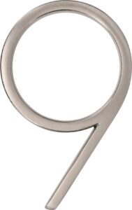 distinctions 844709 upgraded 5" brushed nickel 5" floating house number 9