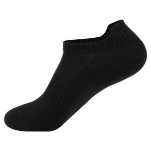 NPET SK1902 Ultra Comfort No Show Running Athletic Socks for Women Men (6 Pairs) Black