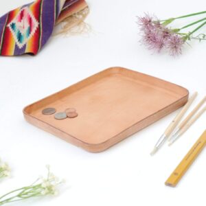 Molded Leather Valet Tray Large Perfect for storing daily essentials in modern space.