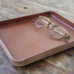 Molded Leather Valet Tray Large Perfect for storing daily essentials in modern space.