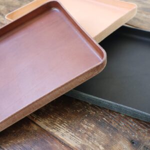 Molded Leather Valet Tray Large Perfect for storing daily essentials in modern space.