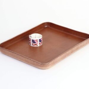 Molded Leather Valet Tray Large Perfect for storing daily essentials in modern space.