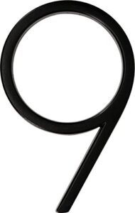 distinctions 844719 black upgraded 5" floating house number 9