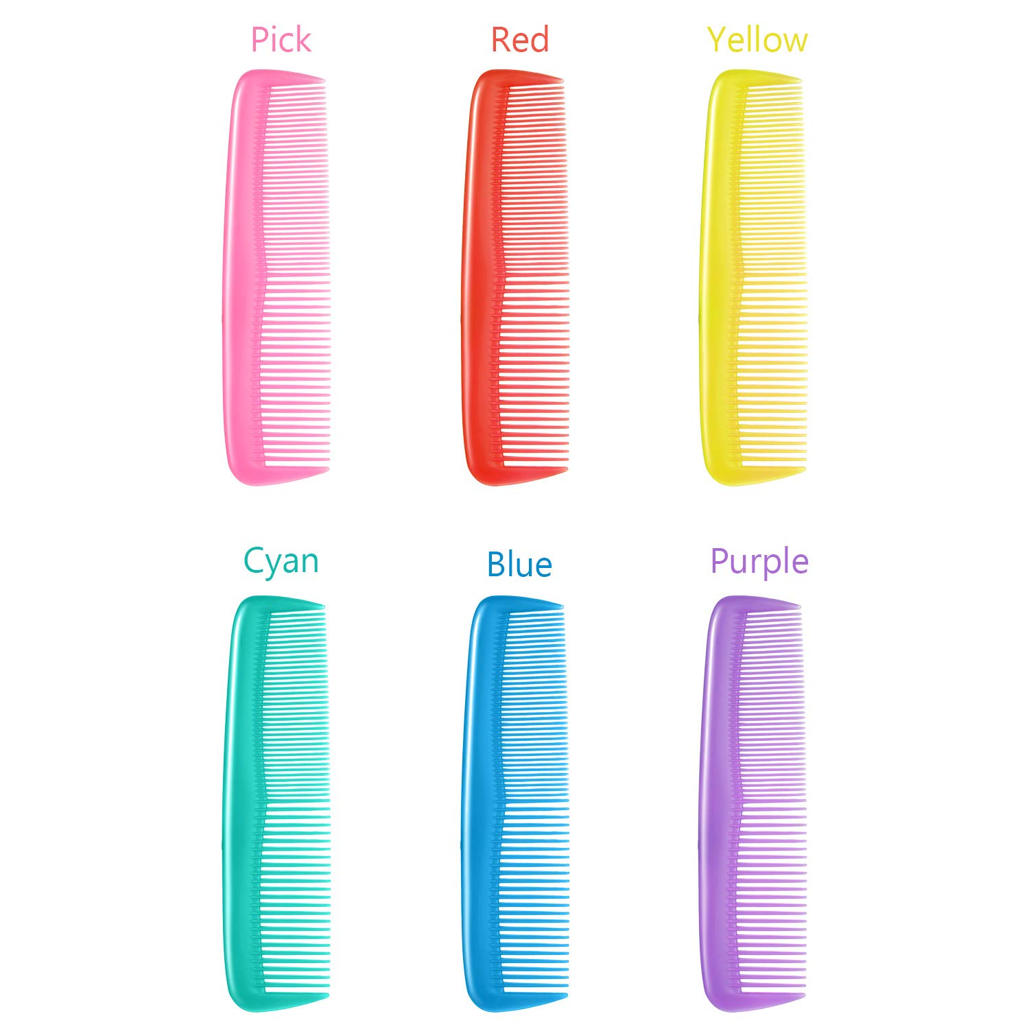 48 Pieces Colorful hair combs Set, for Women and Men, Colorful Coarse, Fine Dressing Comb (48 Pieces)