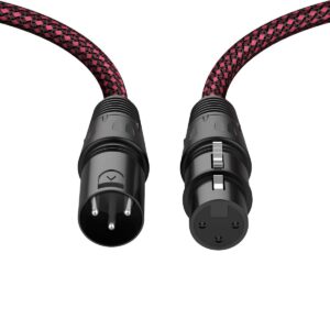 bifale xlr cable 6ft 2pack, heavy duty nylon braided xlr microphone cable male to female 3pin balanced microphone cable compatible with shure sm microphone, behringer, speaker systems