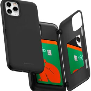 GOOSPERY iPhone 11 Pro Wallet Case with Card Holder, Protective Dual Layer Bumper Phone Case (Black)