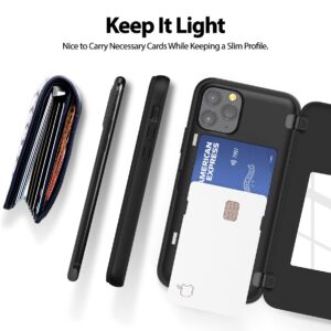 GOOSPERY iPhone 11 Pro Wallet Case with Card Holder, Protective Dual Layer Bumper Phone Case (Black)