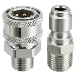 ridge washer pressure washer adapter set, 3/8 inch quick connect to male thread fitting, 5000psi