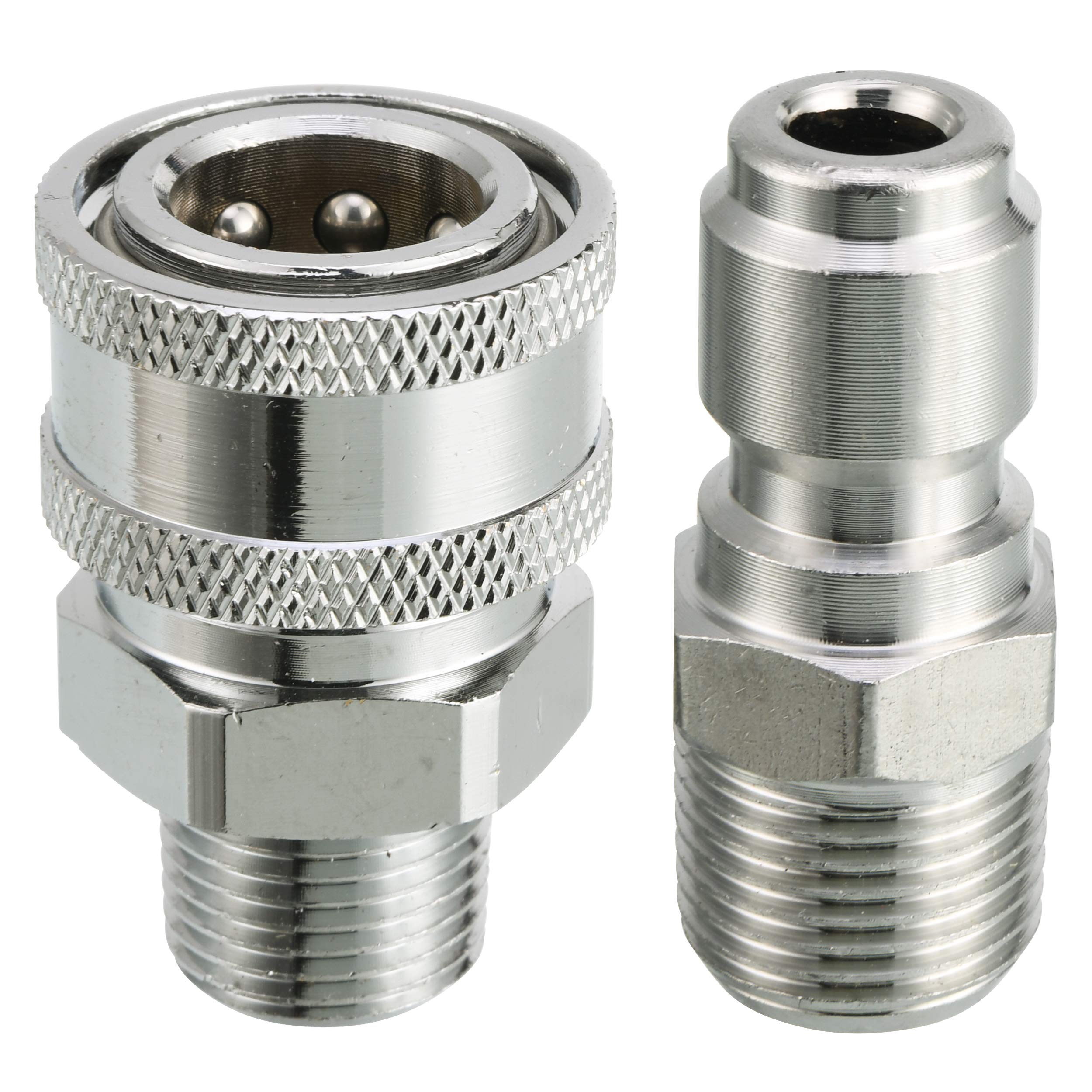 RIDGE WASHER Pressure Washer Adapter Set, 3/8 Inch Quick Connect to Male Thread Fitting, 5000PSI