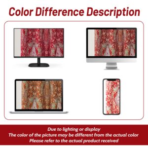 DriftAway Red Curtains for Bedroom 84 Inch Room Darkening Blackout Medallion Peacock Pattern for Living Room Window Drapes Grommet 2 Layers 2 Panels