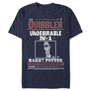 harry potter men's harry quibbler t-shirt, navy, x-large